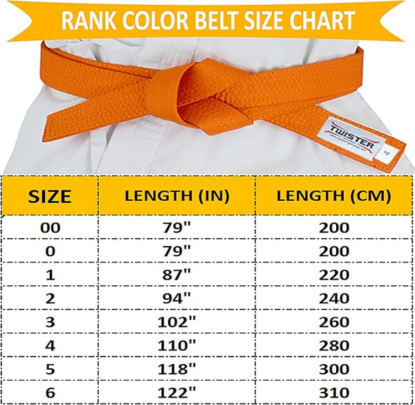 TWISTER Rank Belts for Martial Arts, Karate, Aikido, Taekwondo, Judo ...