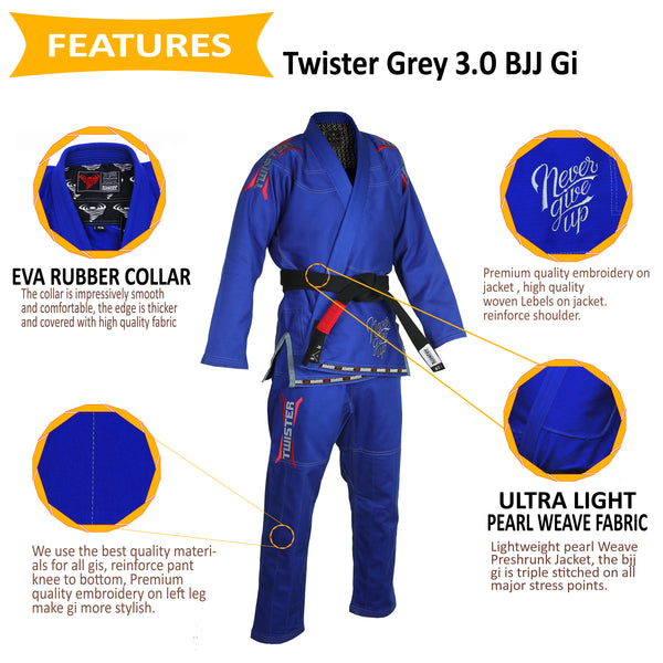 Grey 3.0 Bjj Gi - twisterfightwear